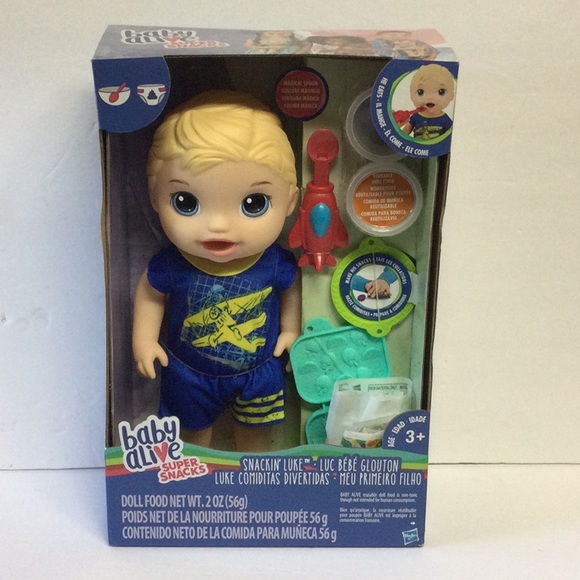 Hasbro | Toys | Hasbro Baby Alive Super Snacks Luke Blonde Boy Doll New ...